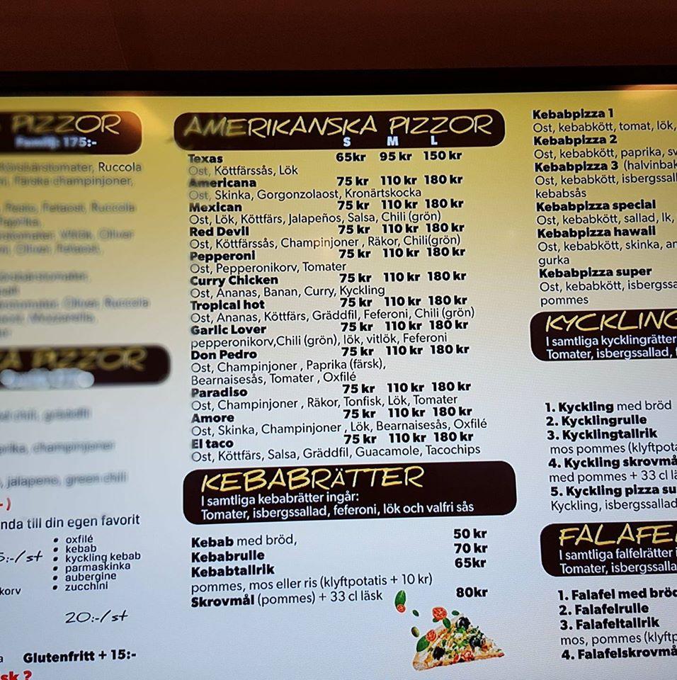 Menu at Kebab House restaurant, Hedemora, 776 55