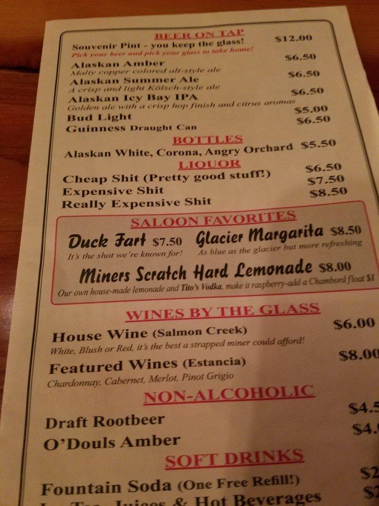 Menu at Red Dog Saloon pub & bar, Juneau