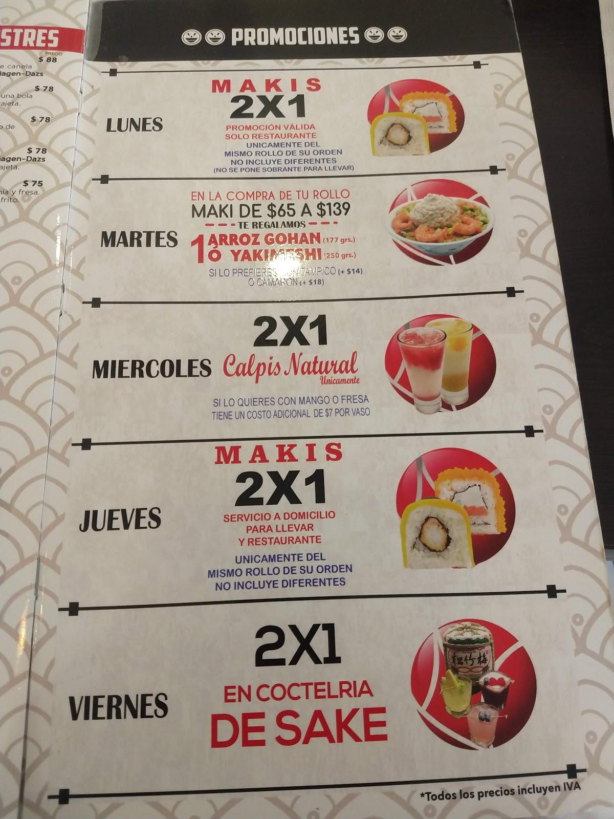 Carta del restaurante Tokyo Rose Del Valle, Ciudad del México, Av ...