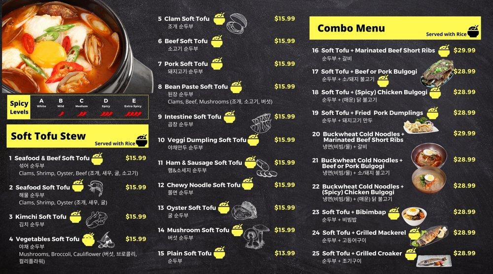Menu at Cho Dang Korean Restaurant, Irvine