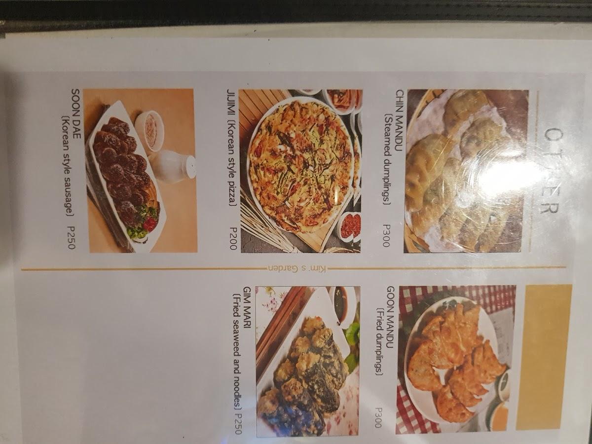 Menu at Kim's Garden Korean Restaurant, Santiago
