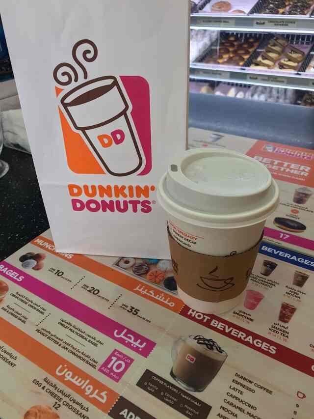 Menu at Dunkin' cafe, Dubai, ENOC 1088 - شارع عود ميثاء