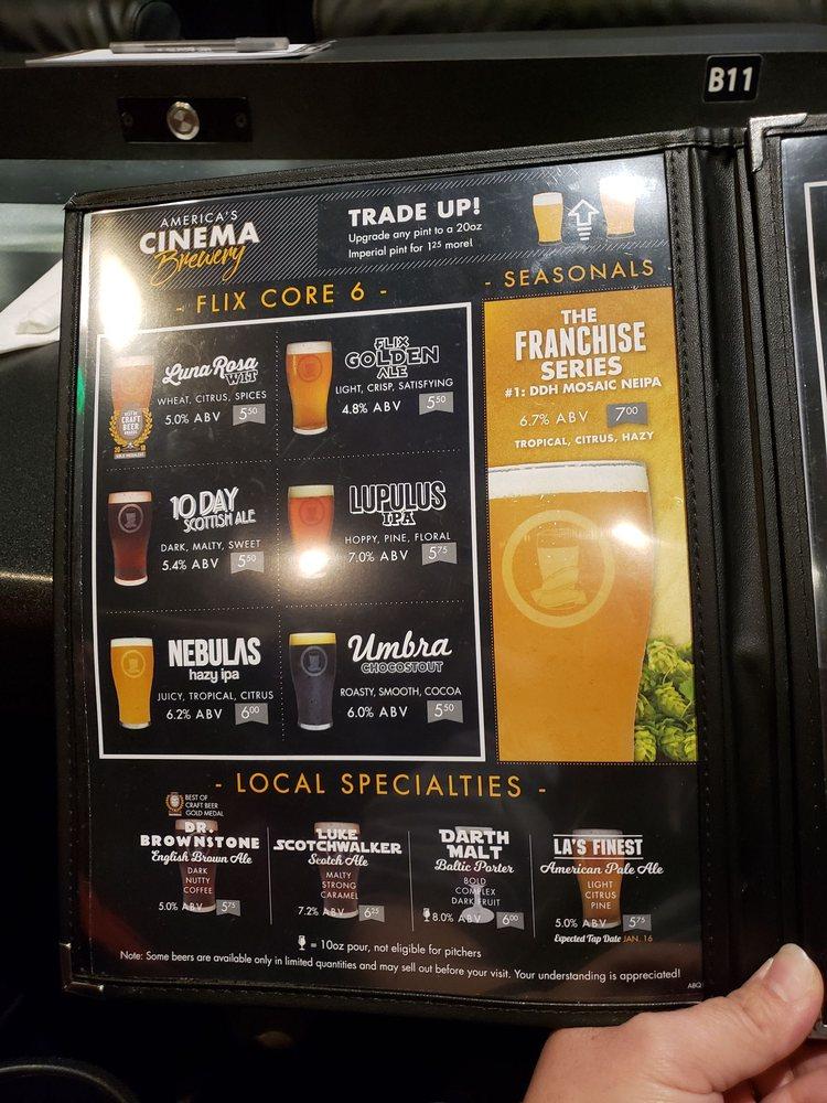 Menu at Flix Brewhouse pub & bar, Albuquerque