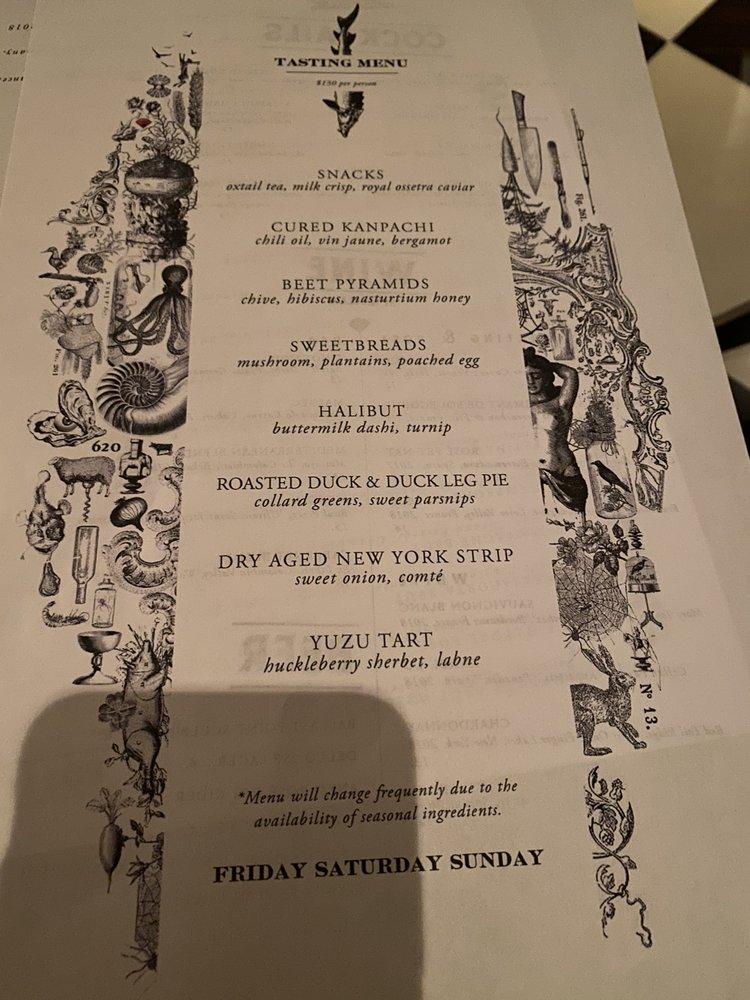 Menu at Friday Saturday Sunday restaurant, Philadelphia, 261 S 21st St