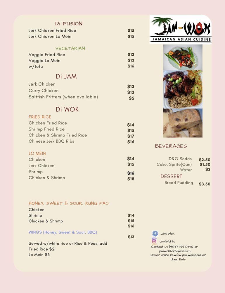 Menu at Jam- Wok, Homestead