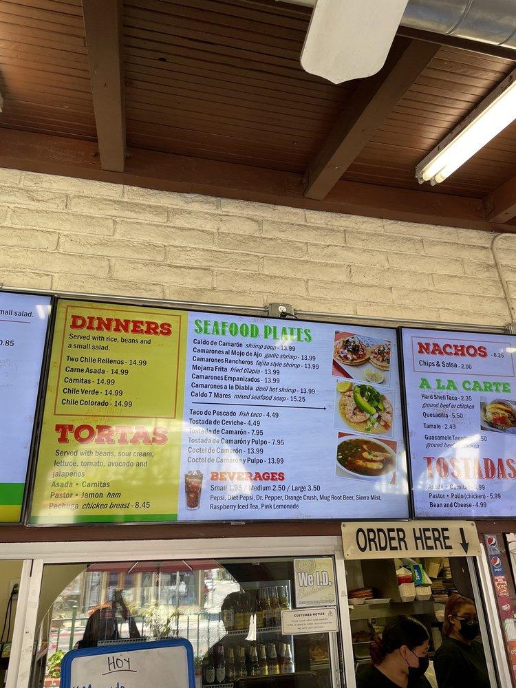 Menu at La Terraza restaurant, Santa Paula