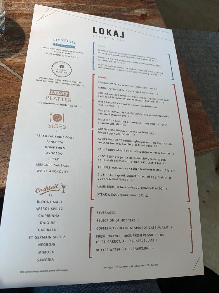 Menu at Lokal Eatery & Bar, Jersey City