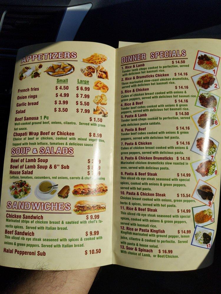 Menu at Safia Restaurant, Ottawa, St. Laurent Blvd Unit 110