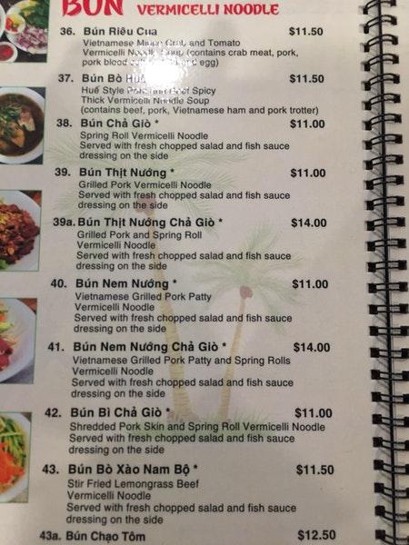 Menu at Hủ Tiếu Mì BẾN TRE restaurant, Morley
