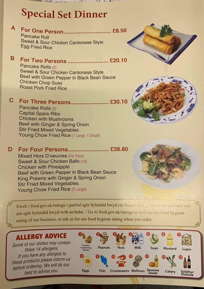 Menu at China Boy Chinese Takeaway restaurant, Hengoed