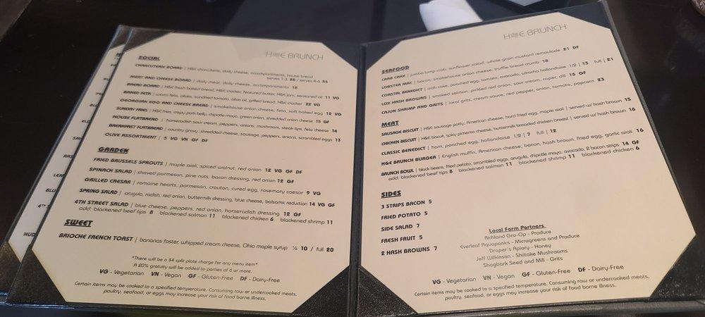 Menu at Hudson & Essex restaurant, Mansfield