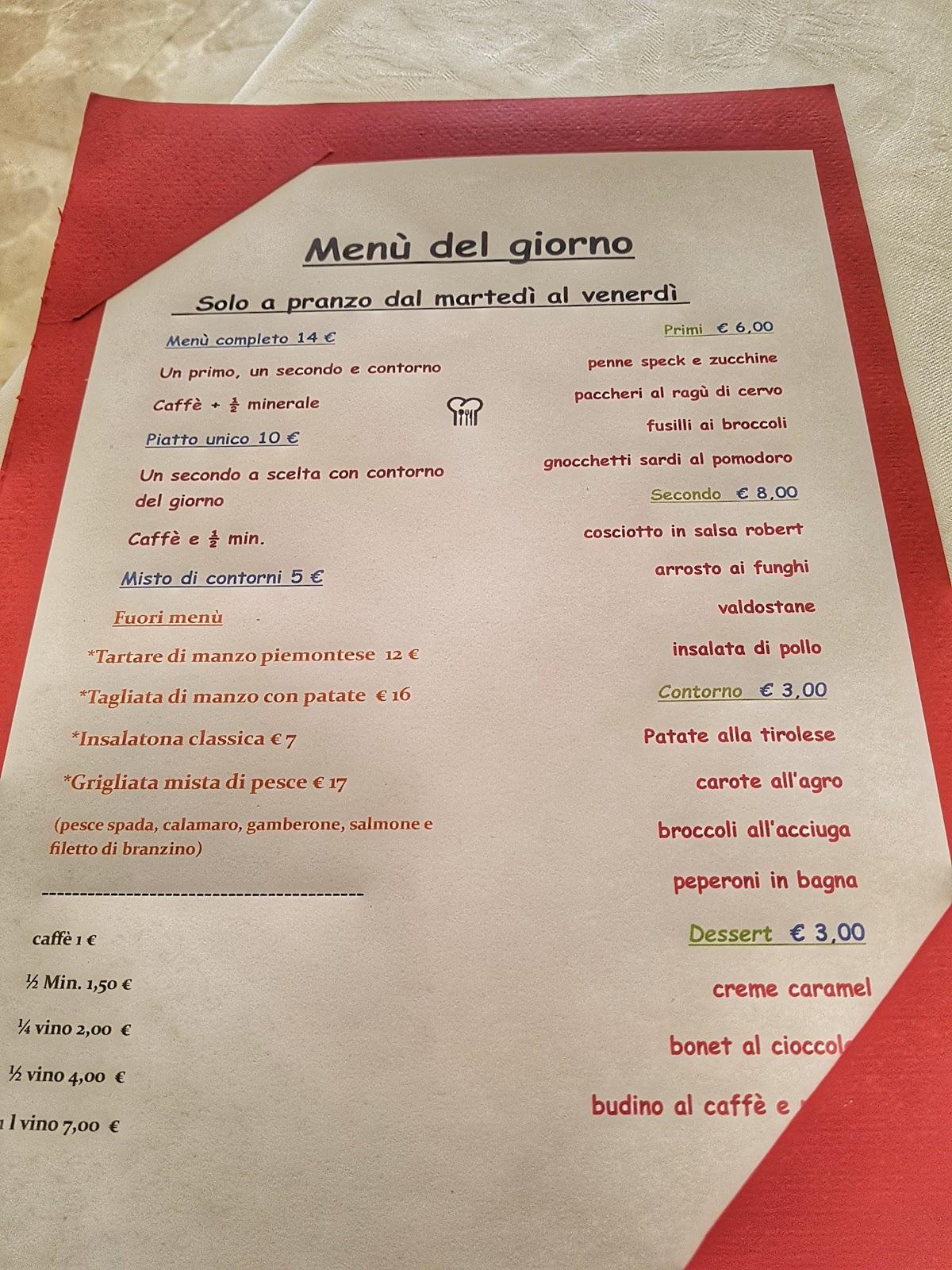 Menu da La Pineta ristorante, Brandizzo