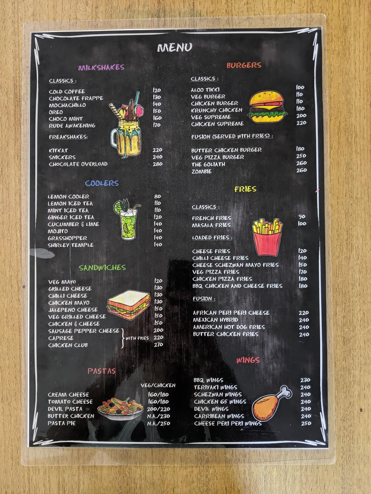 Menu at The Krunch Story "Chapter 1 - Cafe", Mapusa