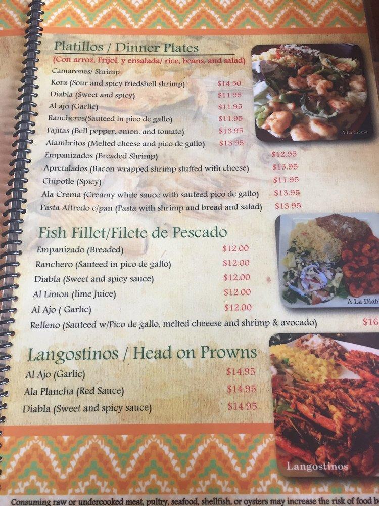 Menu at Seafood Islitas restaurant, North Highlands, A St