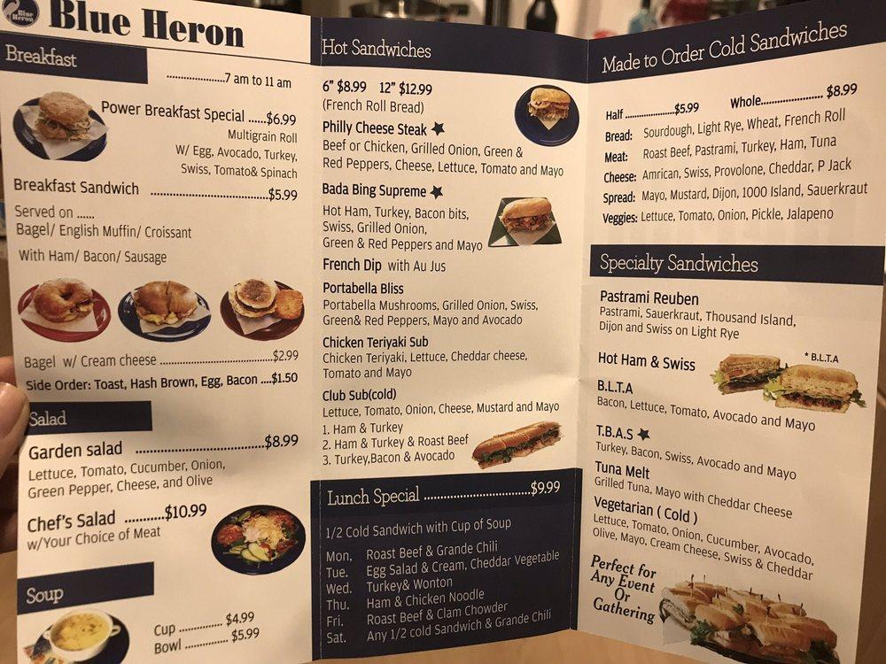 Menu at The Blue Heron cafe, Seattle, Gilman Ave W #27