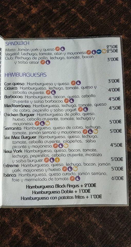 Menu at Ditú cafe, Utiel