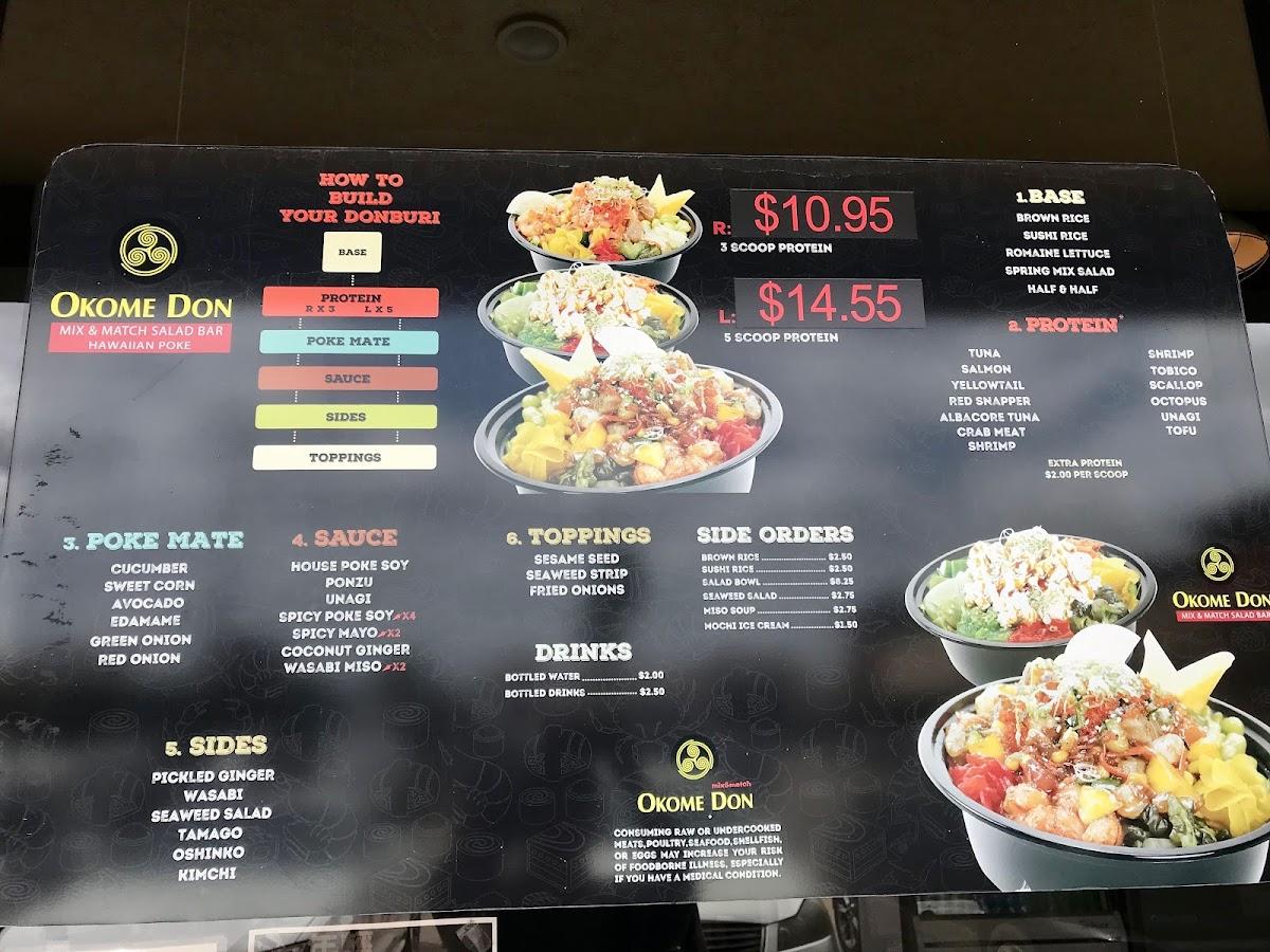Menu at Okome Don restaurant, Houston