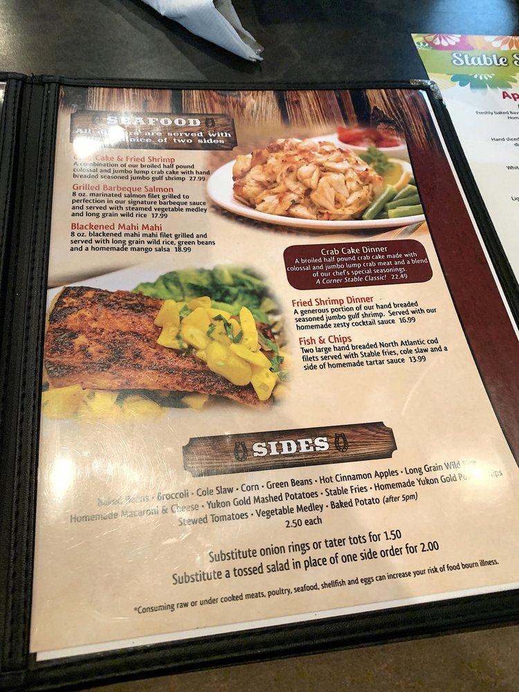 Menu at The Corner Stable BBQ, Columbia