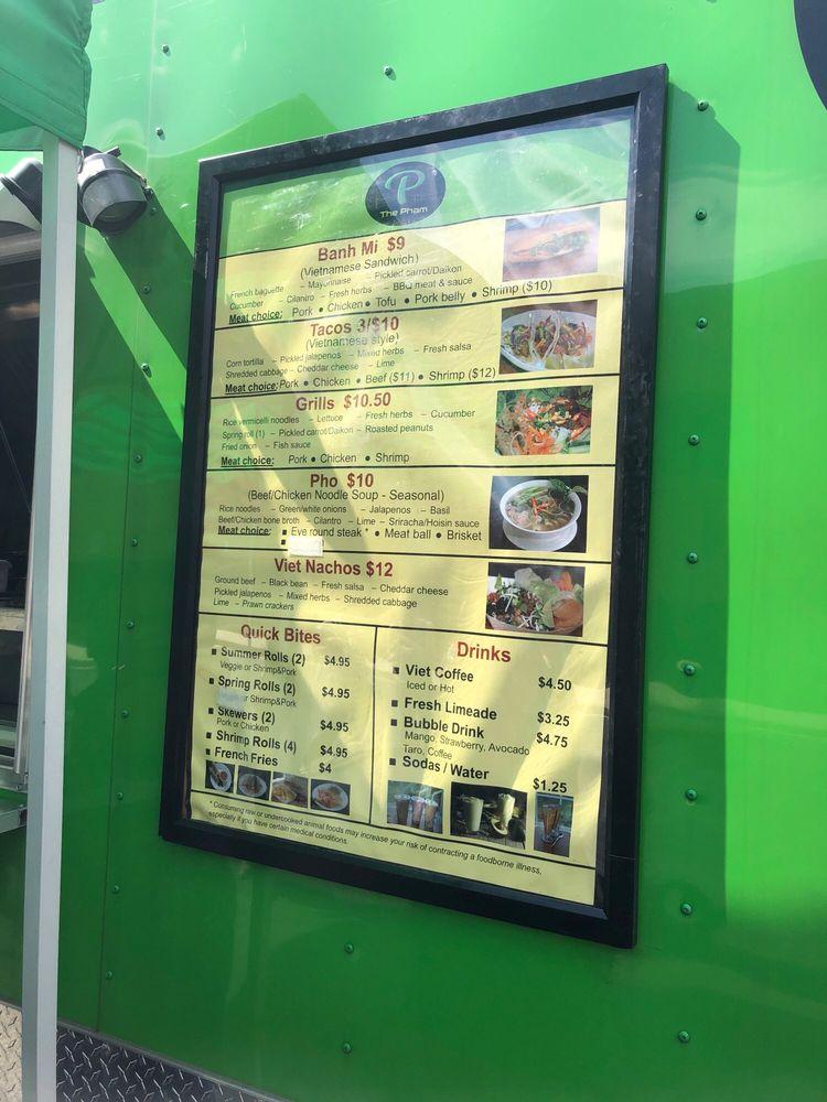 Menu at The Pham restaurant, Frederick, 440 Prospect Blvd