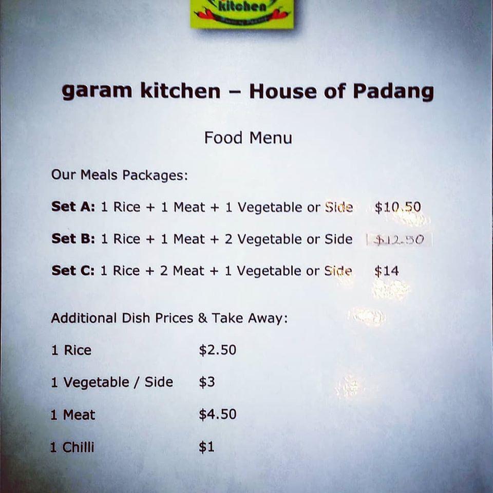 Menu at Garam Kitchen restaurant, Noble Park
