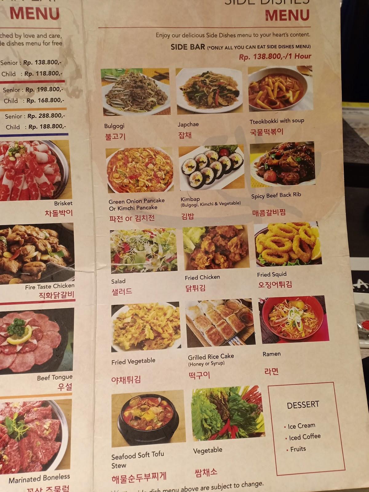 Carta de Magal Korean BBQ House, Palembang