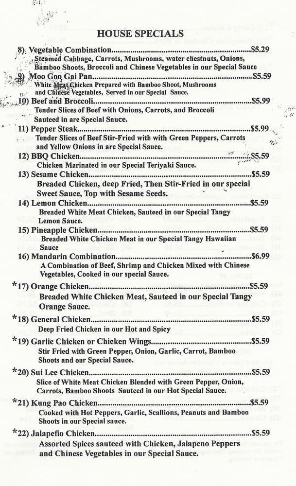 Menu at Shanghai Buffet restaurant, Nixa, 531 W Mt Vernon St