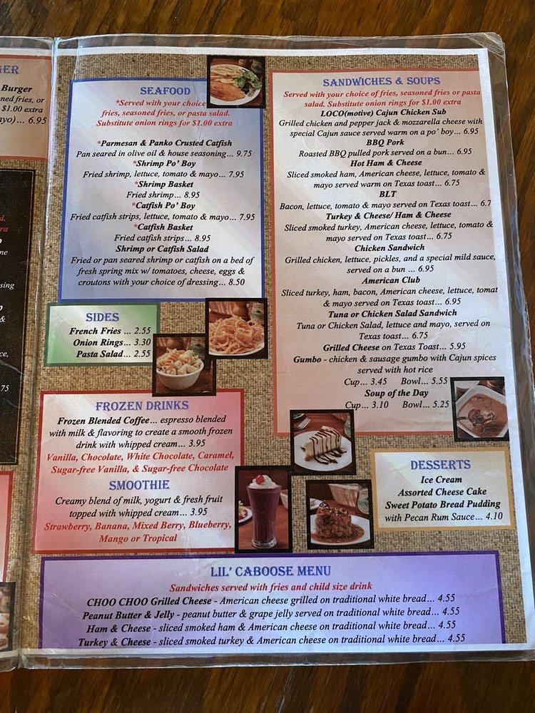 Menu at The Coffee Depot cafe, Scott