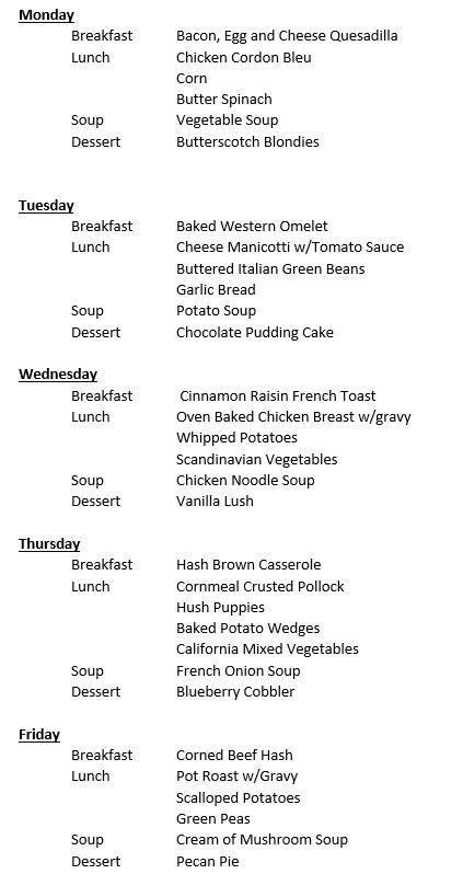 Menu at Bath Community Bistro restaurant, Hot Springs