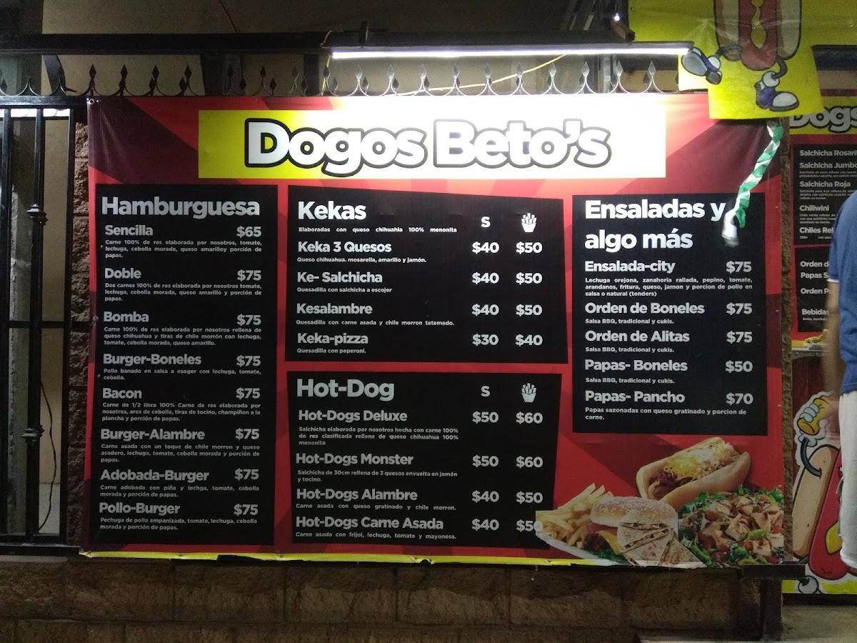 Carta del restaurante Dogos Beto's, Hermosillo