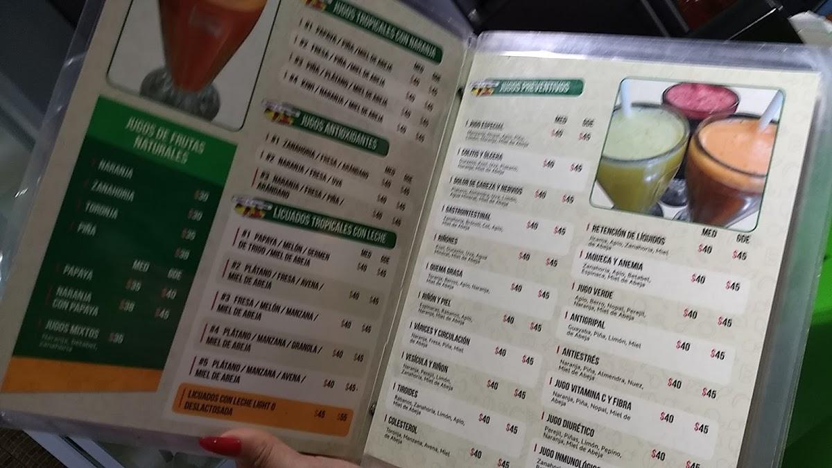 Carta del pub y bar Jugos El Manantial del Cardel, Veracruz