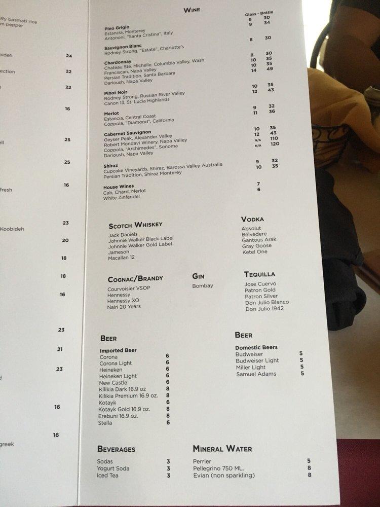 Menu at Raffi's Place restaurant, Glendale