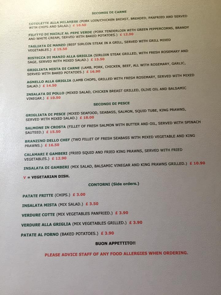Menu at The Royal Oak pub & bar, Severn Stoke