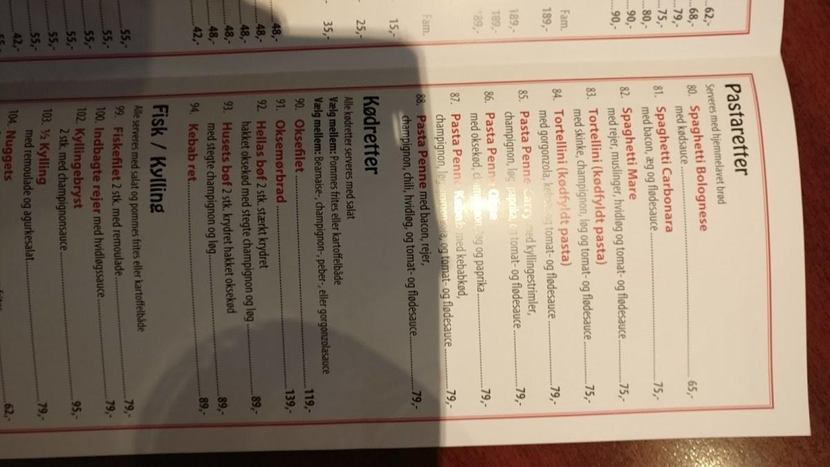 Menu at Kebab Huset fast food, Ringsted