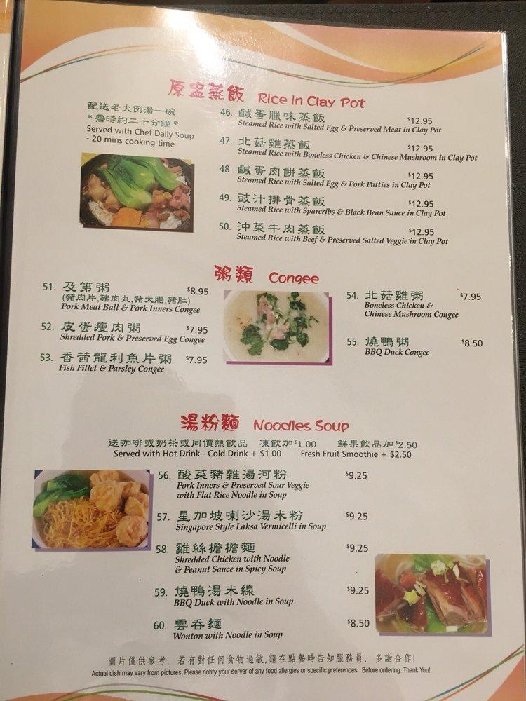 Carta de Van. Tea Cafe, Vancouver