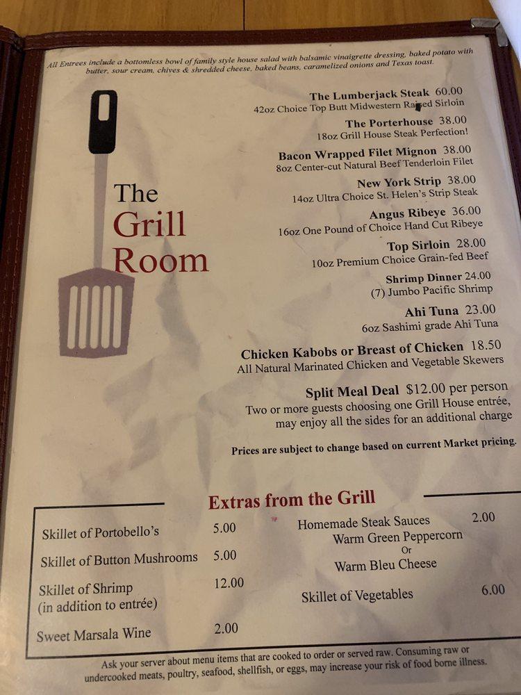 Menu at The Grill House steakhouse, Allegan, 32nd St