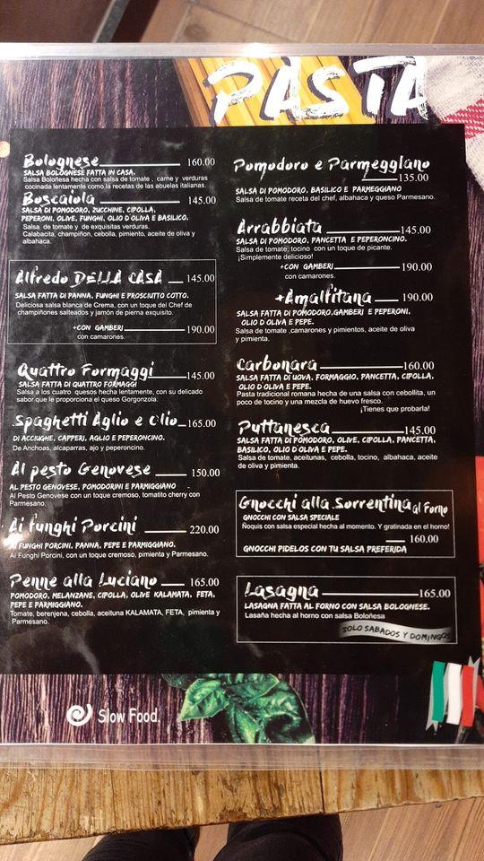 Carta del restaurante Vía Nápoli, Saltillo, Boulevard Ing Eulalio ...