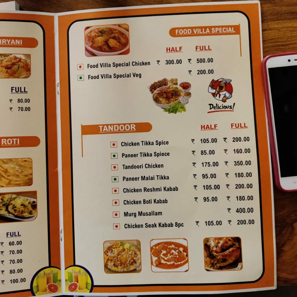 Menu at Food Villa Restaurant, Ranchi