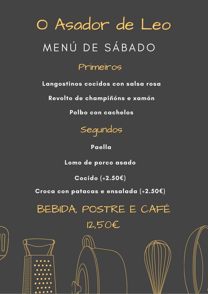 Menu at O Asador De Leo restaurant, A Estrada, Calle Río De Sapos