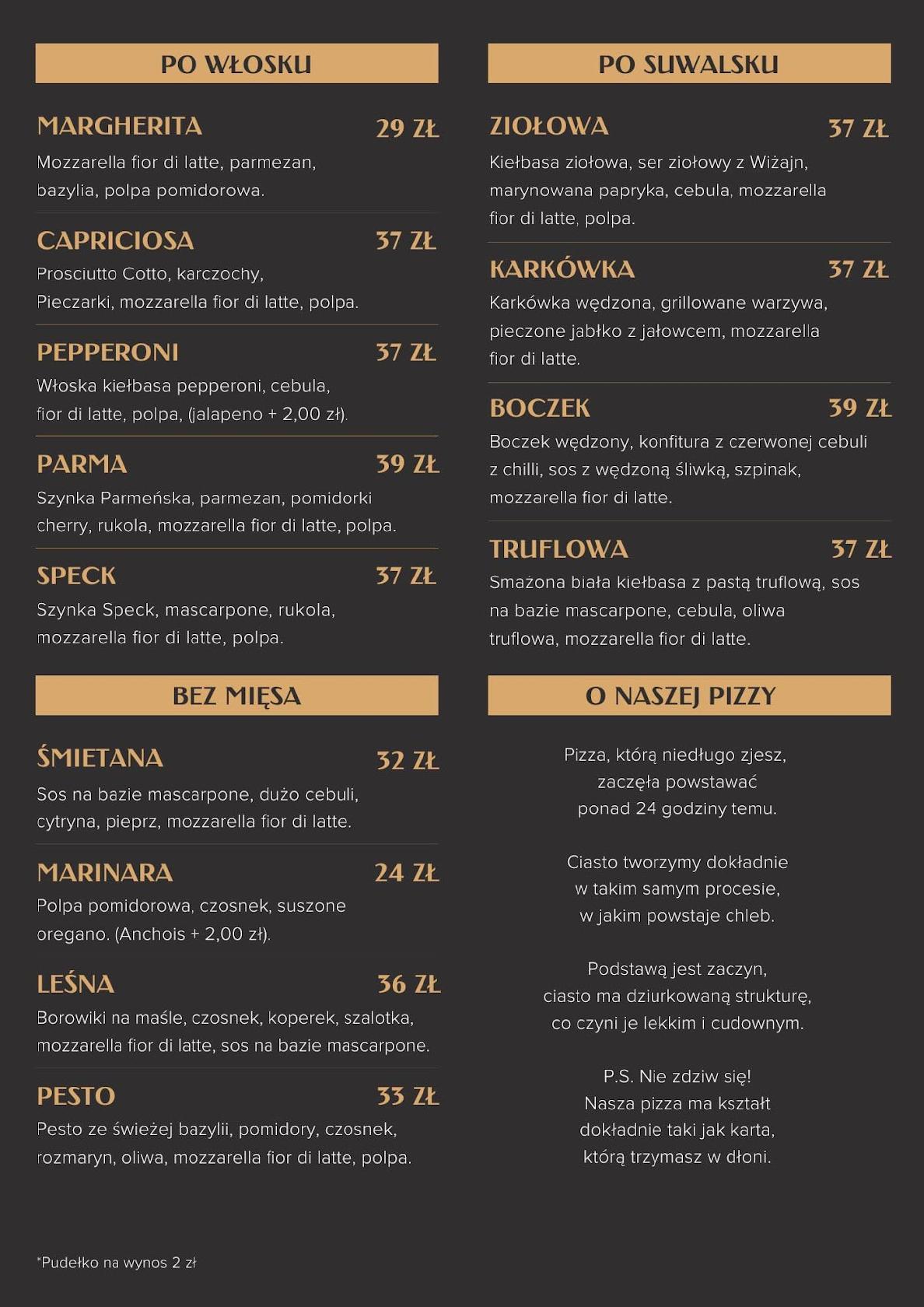 Menu at Pizzeria Pod Kłosem, Suwalki