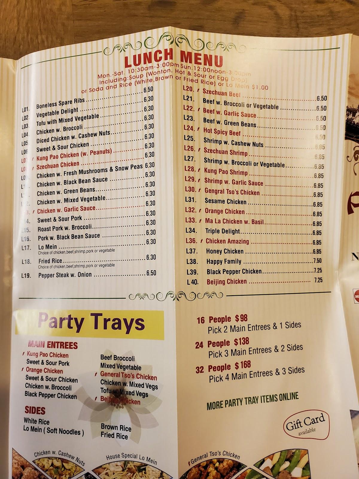 Menu at Red House restaurant, Scottsdale