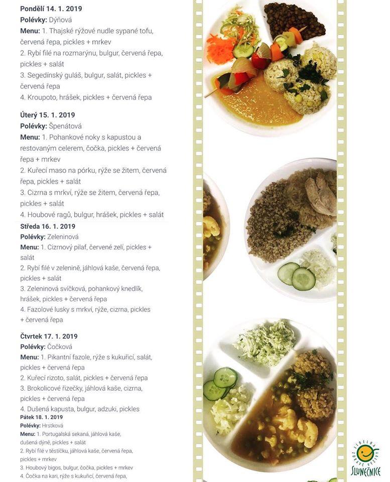 Menu at Zdravá Jídelna restaurant, Ostrava