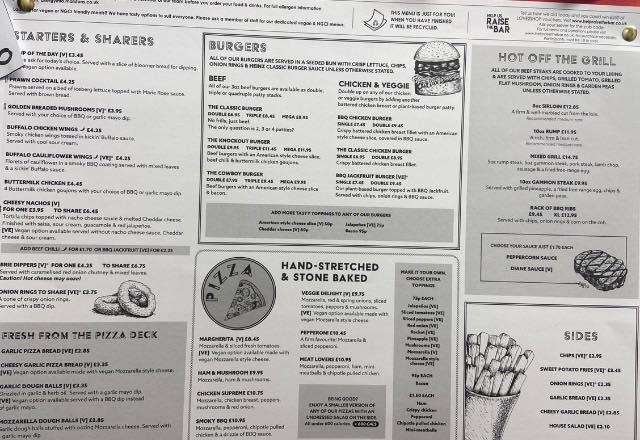 Menu at The Bobbin Mill pub & bar, Chorley