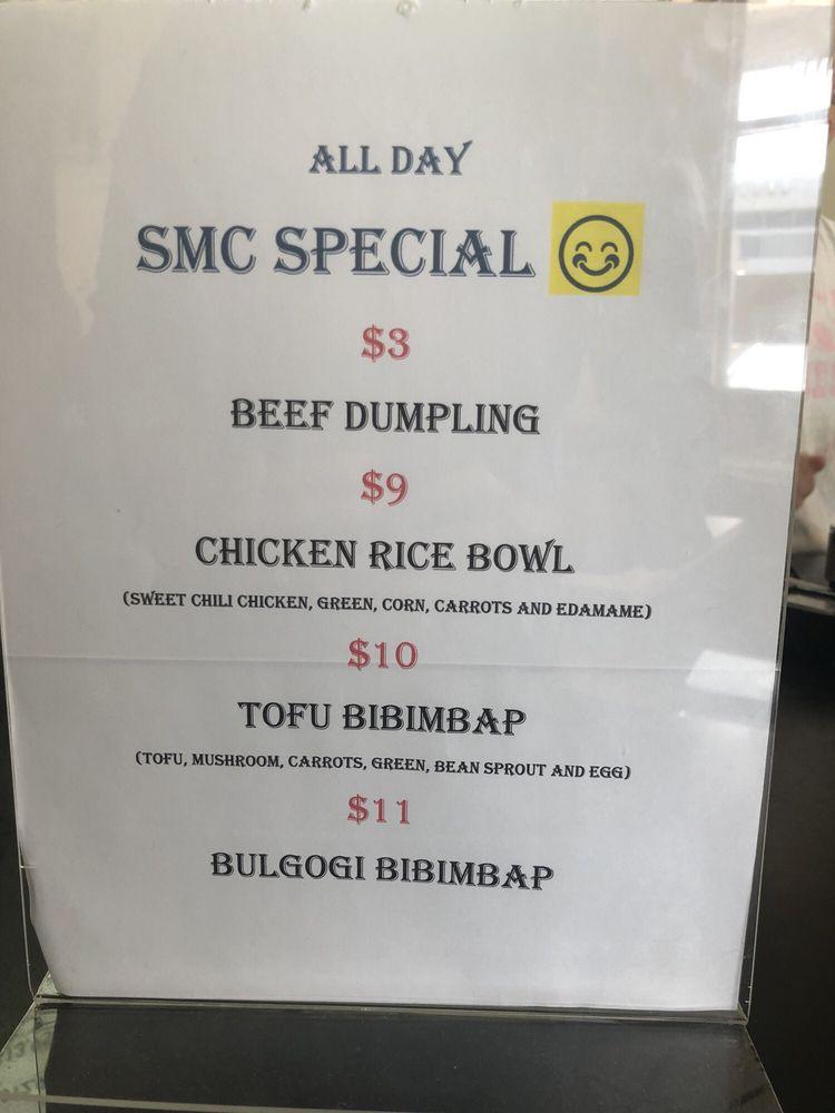 Menu at Mom & Bop restaurant, Santa Monica