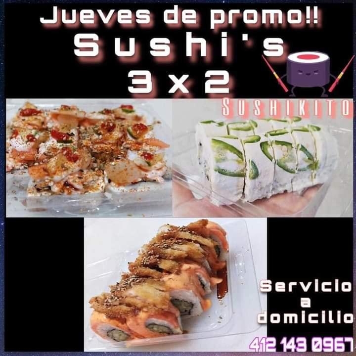 Menu at Sushikito restaurant, Comonfort