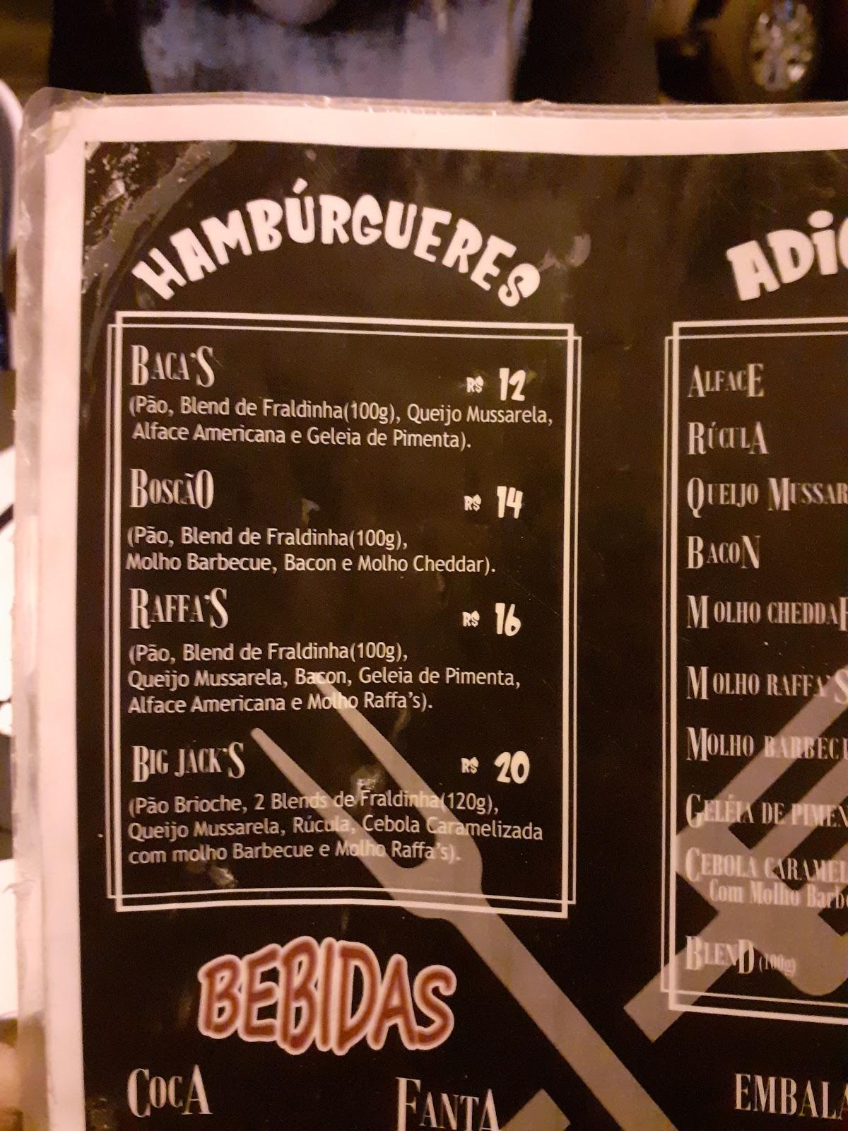 Menu em Baca's Burger restaurante, Bacabal