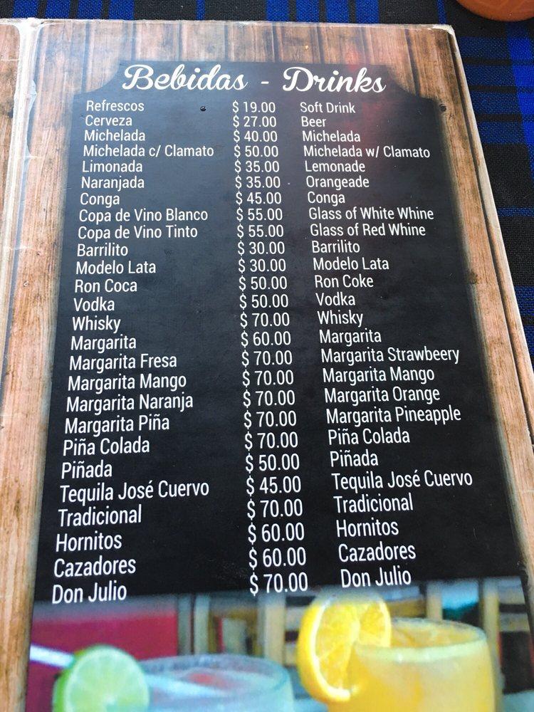 Menu at El Jacalito pub & bar, Mismaloya
