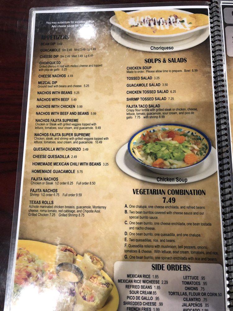Menu at El Pueblito Mexican Restaurant, Centerton