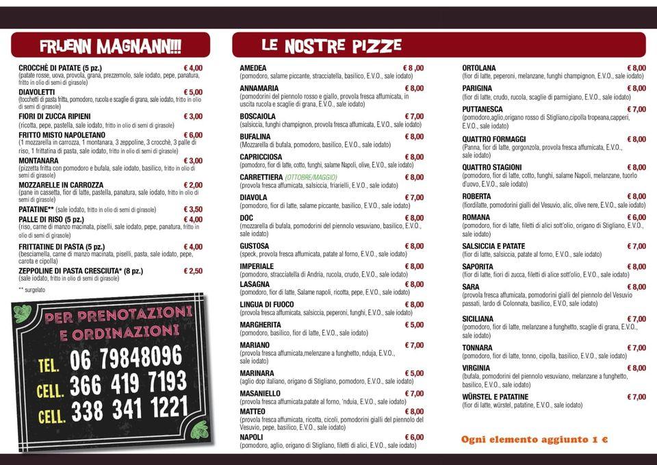 Menu da Cibus Pizzeria con Cucina, Roma