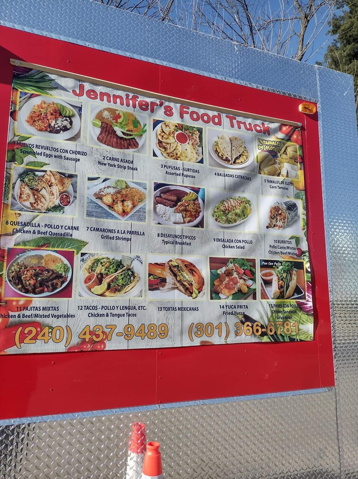 Menu at Jennifer Food Truck restaurant, North Bethesda