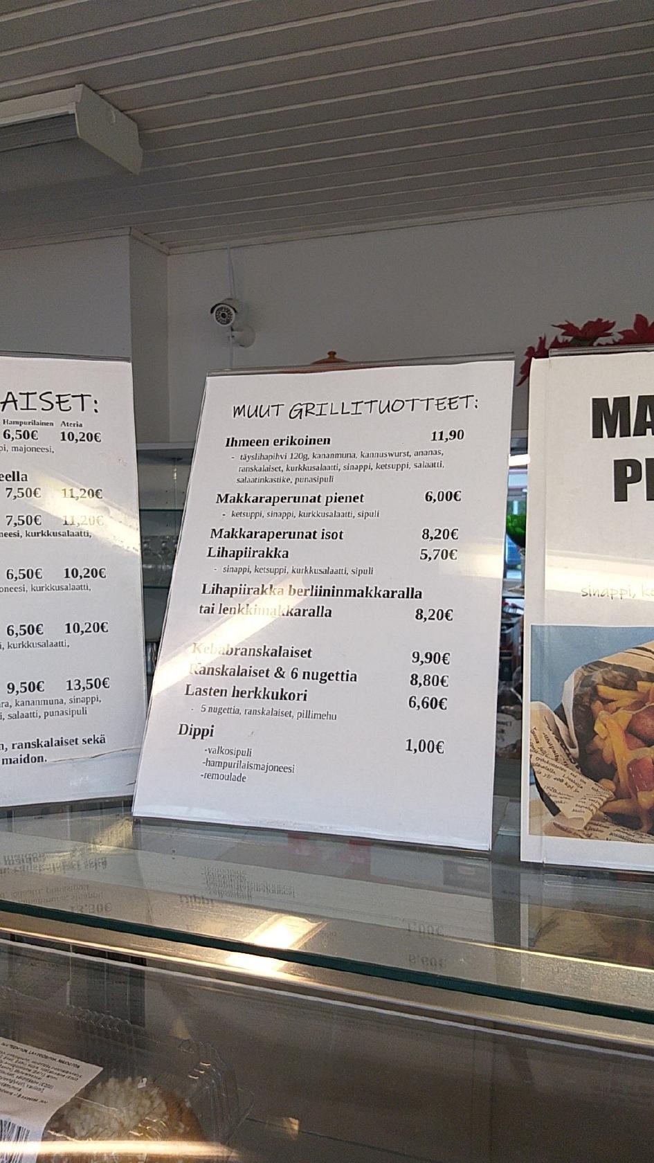 Menu at Kahvila-Ravintola Ihme restaurant, Finland